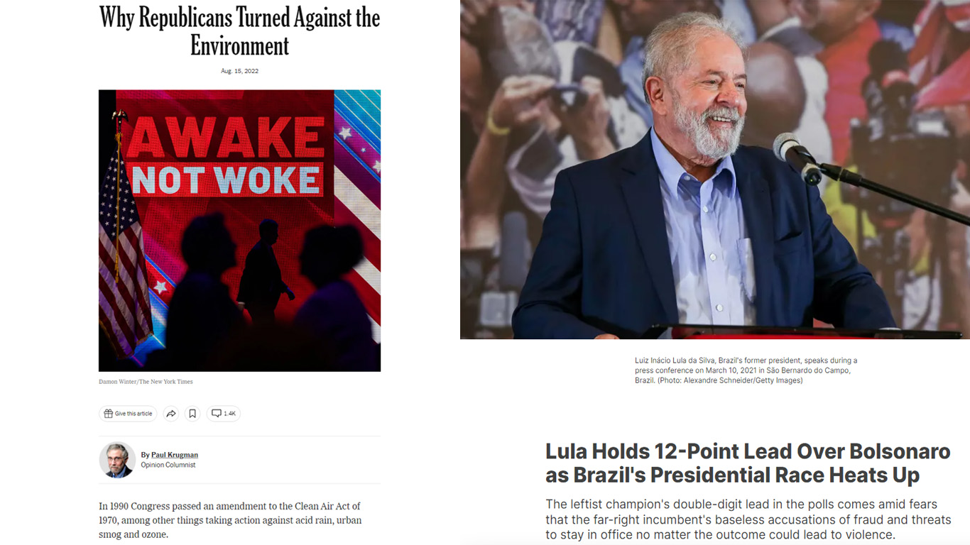 Why Republicans turned on the environment. Brazil's likely return ...