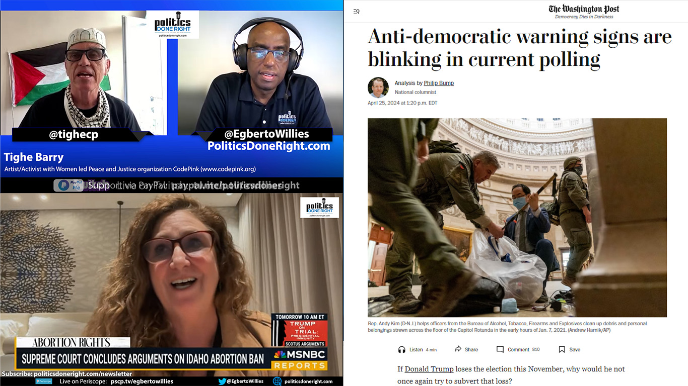 Anti-Democratic warning signs. Code Pink trying to deliver aid