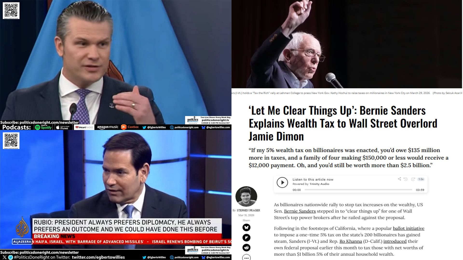 Bernie Sanders Confronts Billionaires While Rubio Hypocrisy